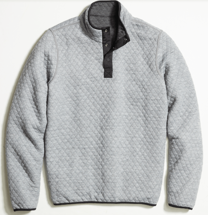 Marine Layer Corbet Reversible Pullover in Charcoal/Mid Heather Grey ...